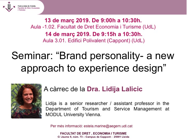 Seminar: “Brand personality- a new approach to experience design”